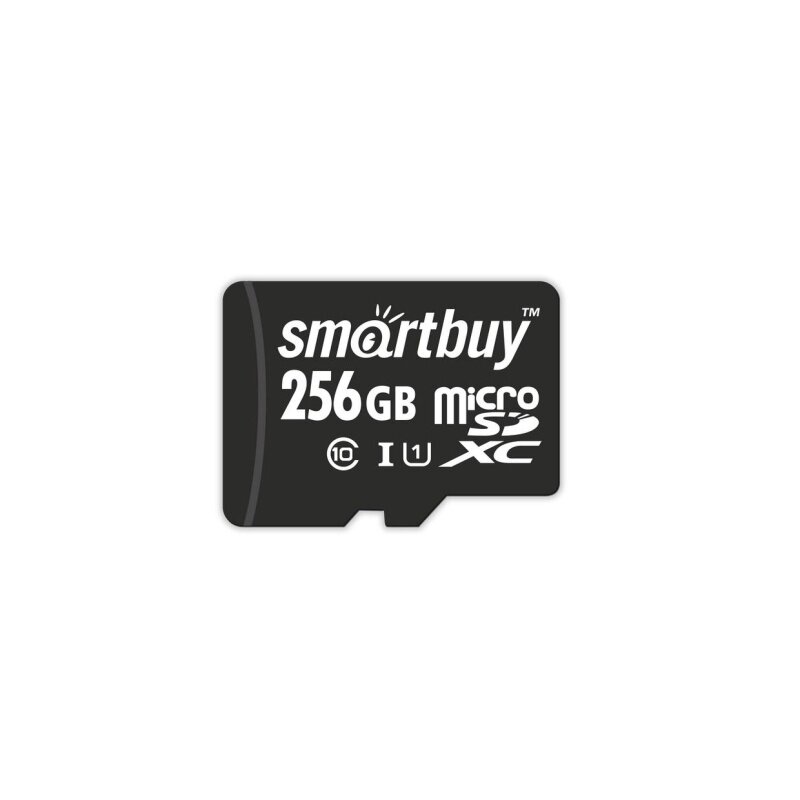 Карта памяти SmartBuy microSDXC, 256 гб, UHS-I, класс 10, с адаптером (SB256GBSDCL10-01)
