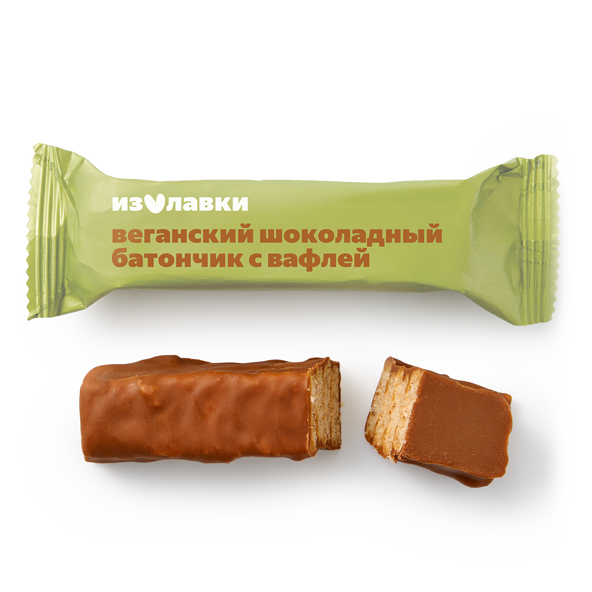 Батончик шоколадный веганский "Из Лавки" с вафлями в глазури, 30 г