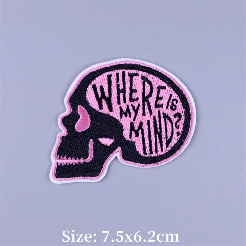 Термоклейкие нашивки Prajna рок/панк Розовый, PE7596CT