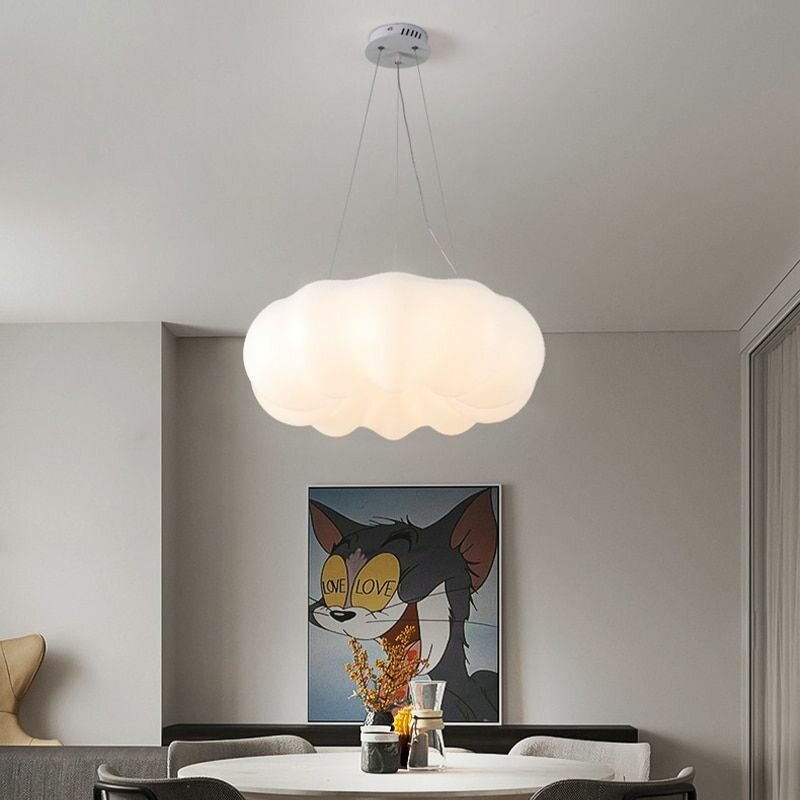 Современная Минималистичная Люстра В Форме Белого Облака. Светодиодное Домашнее Декоративное Освещение. Подходит Для Спальни, Гостиной И Столовой.