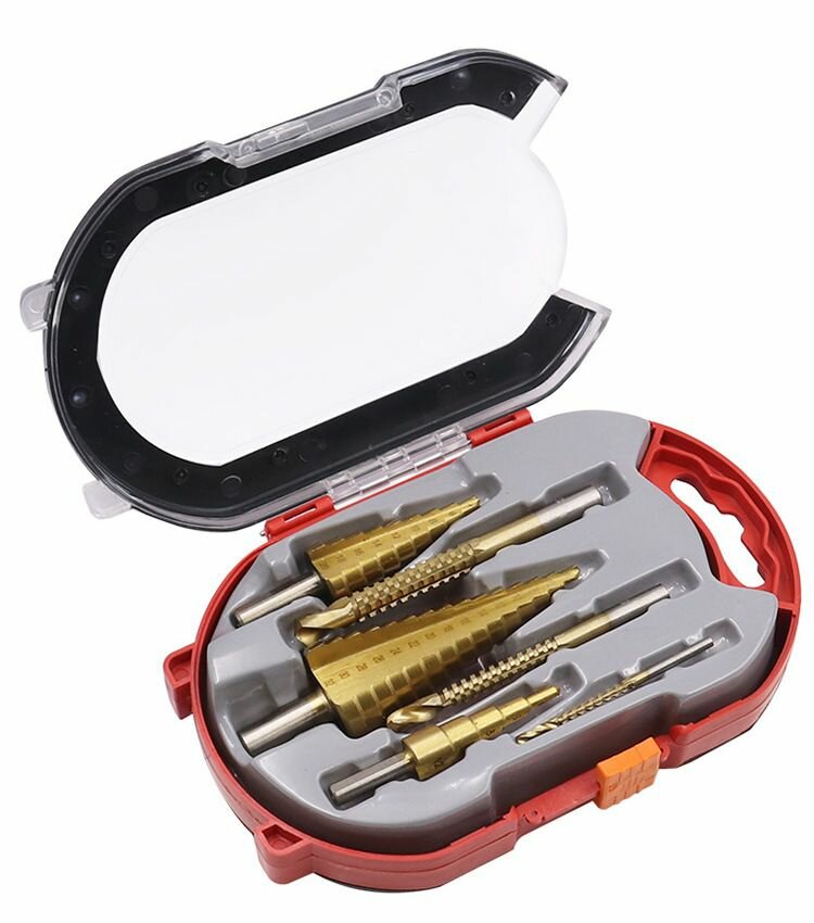 Ступенчатое фрезерное коническое сверло из 6 частей для обработки металла и дерева