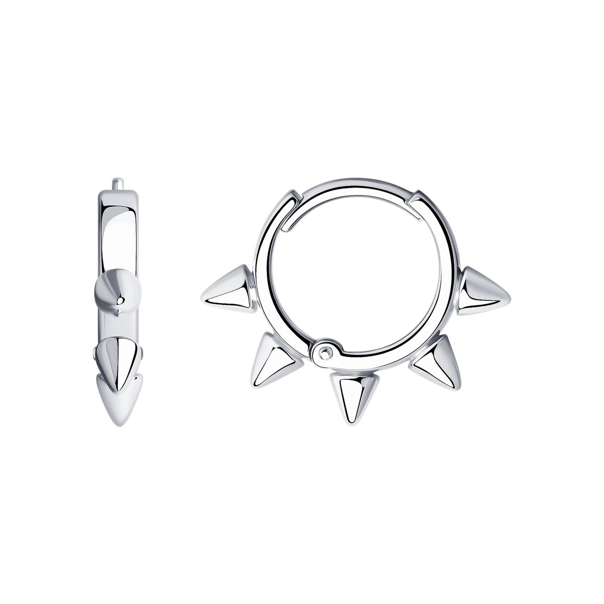 Серьги, серебро, 925 проба, родирование