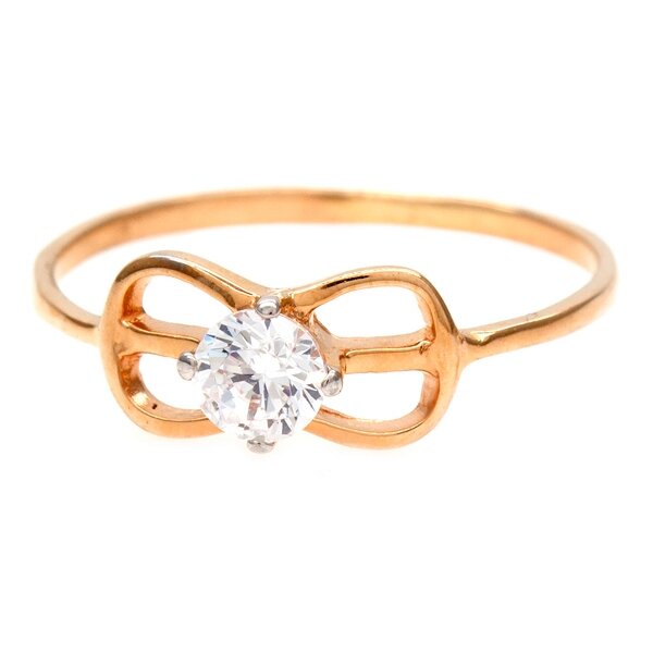 Кольцо, красное золото, 585 проба, фианит