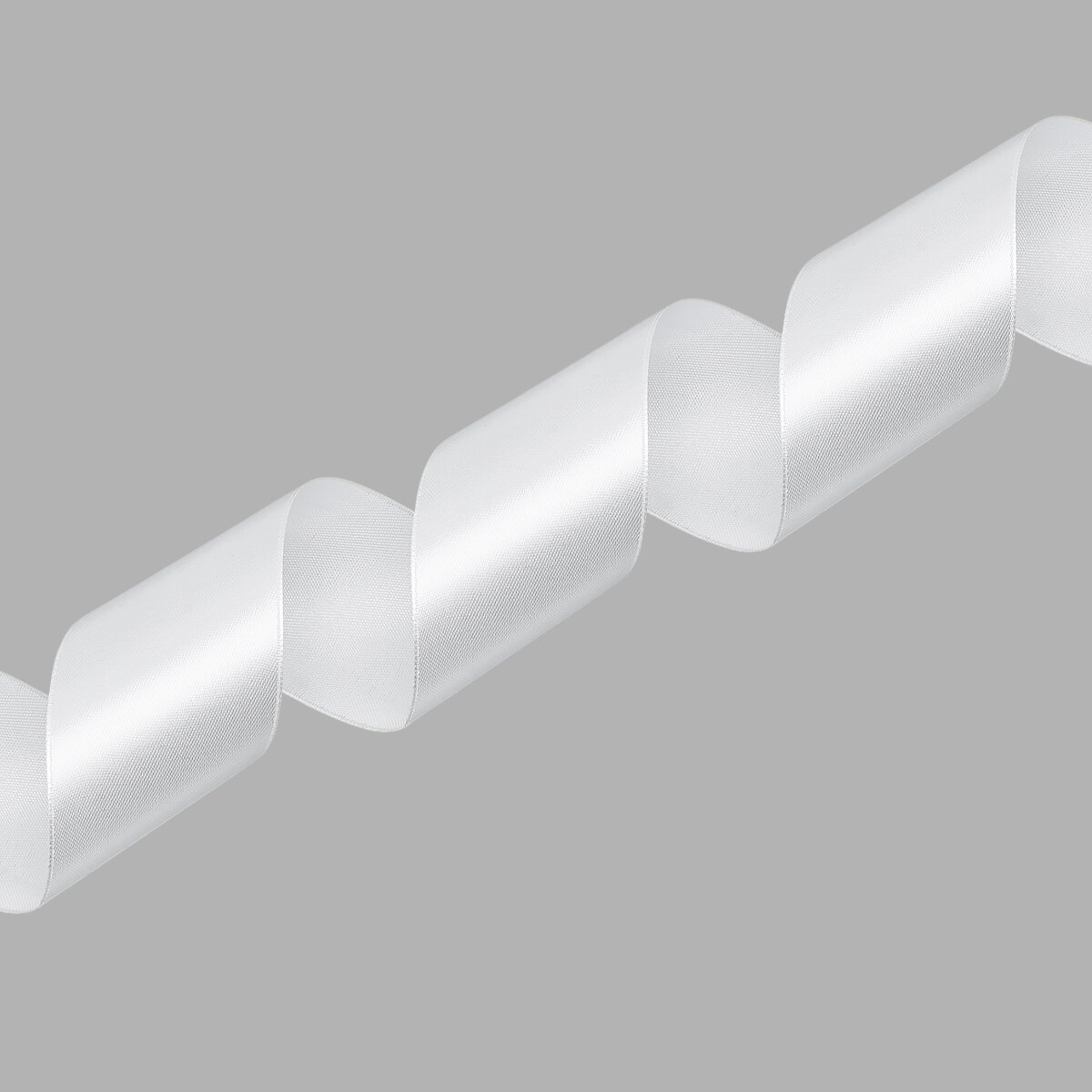 Лента атласная декоративная широкая Айрис, 5см*22,86м (002 белый)