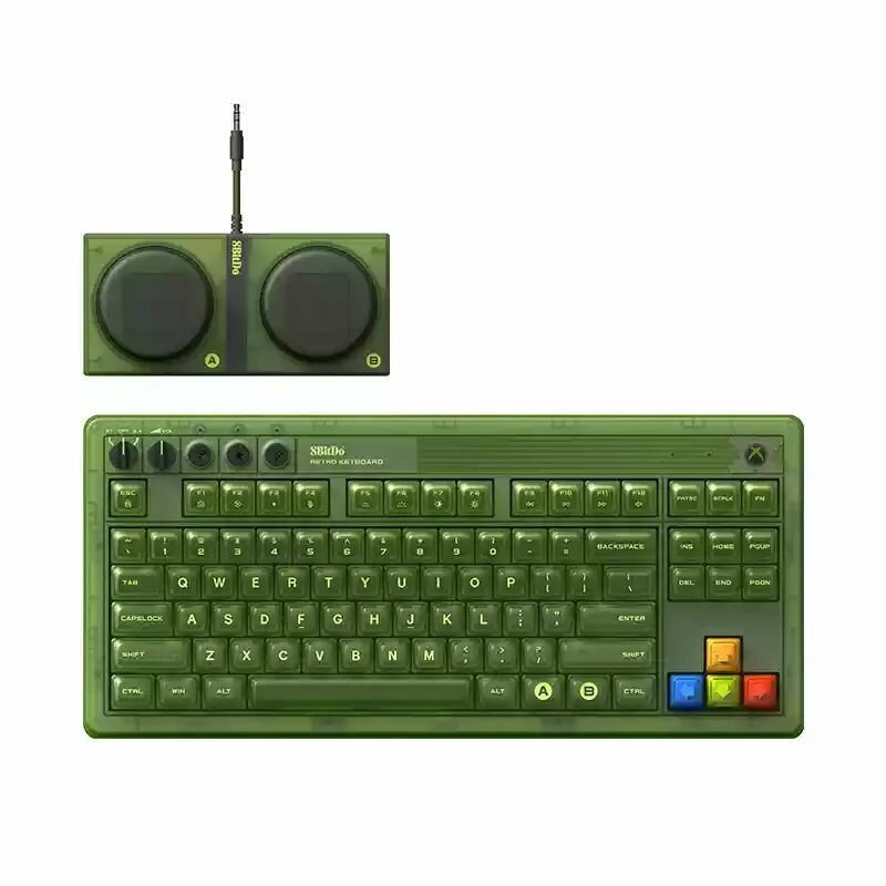 8BitDo Игровая клавиатура Retro Mechanical Keyboard Bluetooth 2.4G, зеленый