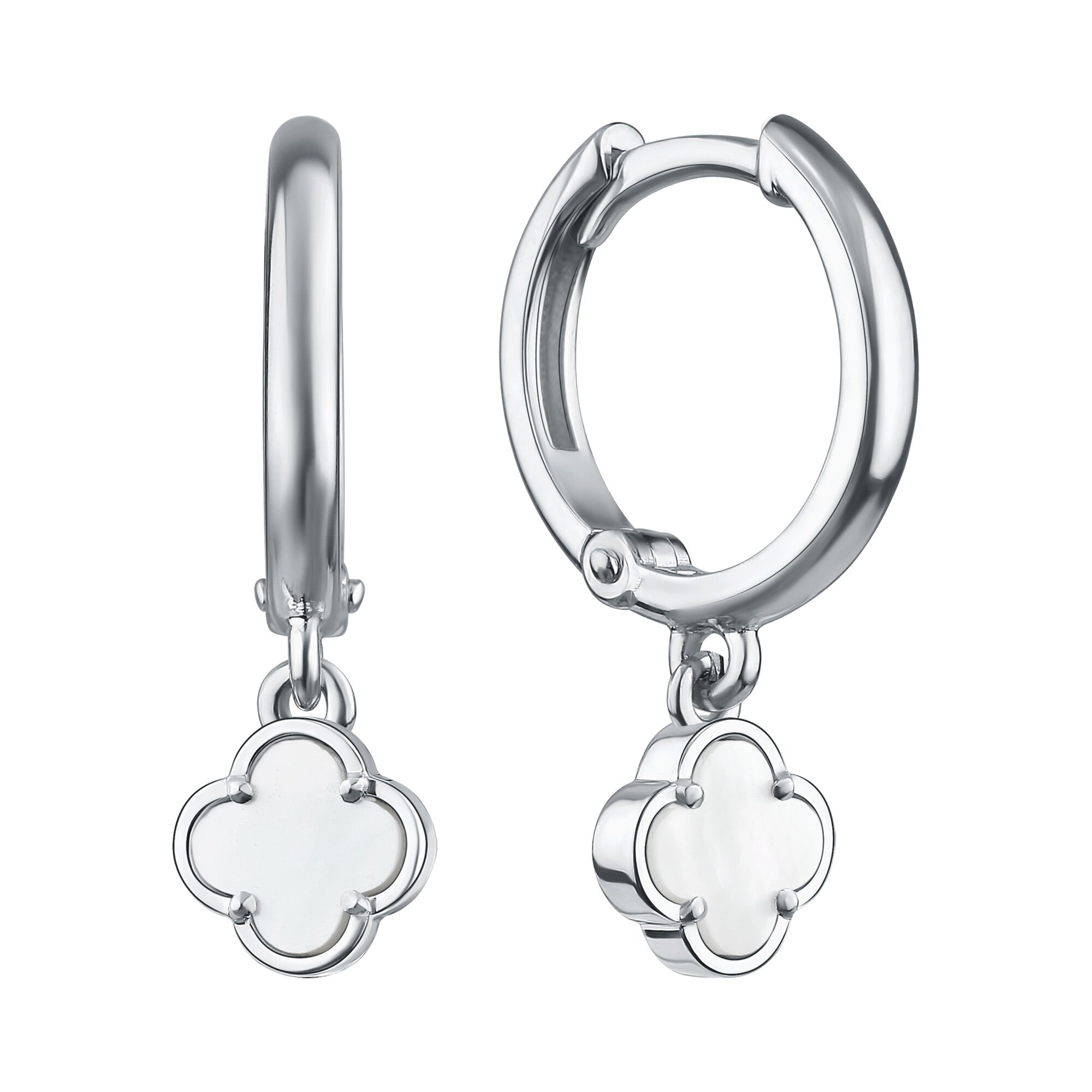 Серьги, серебро, 925 проба, родирование, перламутр