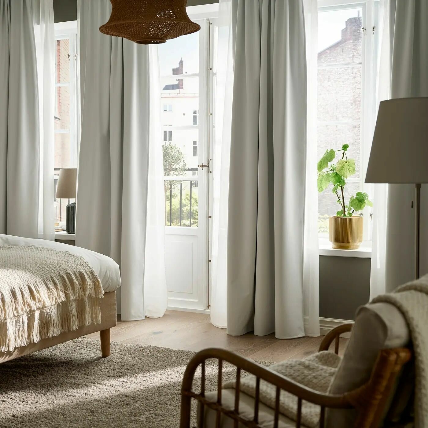 Икеа, новинка, Кугмот, занавески с затенением, два, со складками / белый, 145х250 см