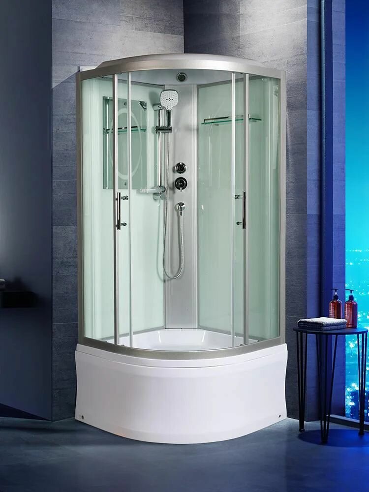 Душевая кабина с крышей WeltWasser WW500 HALLE 1002 (1000х1000х2170 мм), высокий поддон, полукруг