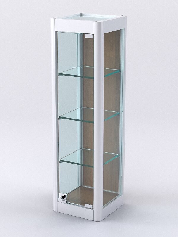 Витрина из профиля настольная "вайб" №5-3П-ДСП-200 (задняя стенка ДСП), Орех