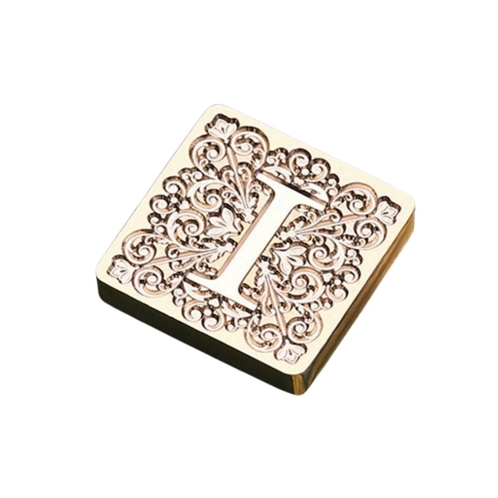 Головка сургучной печати с квадратным узором, буква I