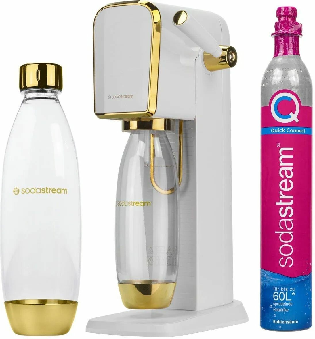 Сифон для газирования Sodastream Art Белое золото + газовый баллон
