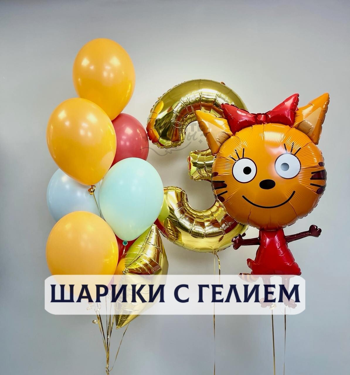 Воздушные шары с гелием, шарики воздушные "Три кота" №2744