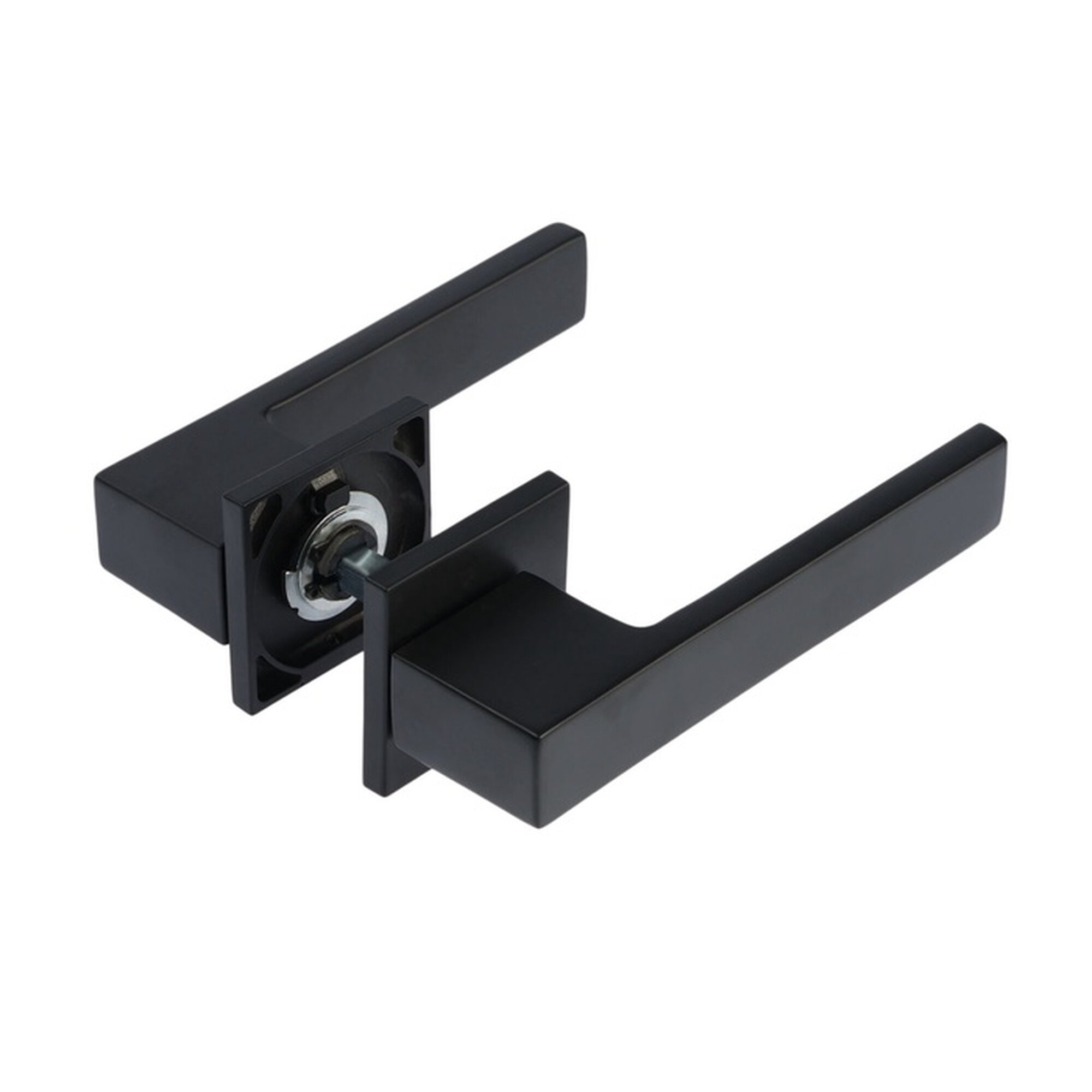 Ручка LOCKLAND 004, металл, квадратная розетка, универсальная, поворотная, черная