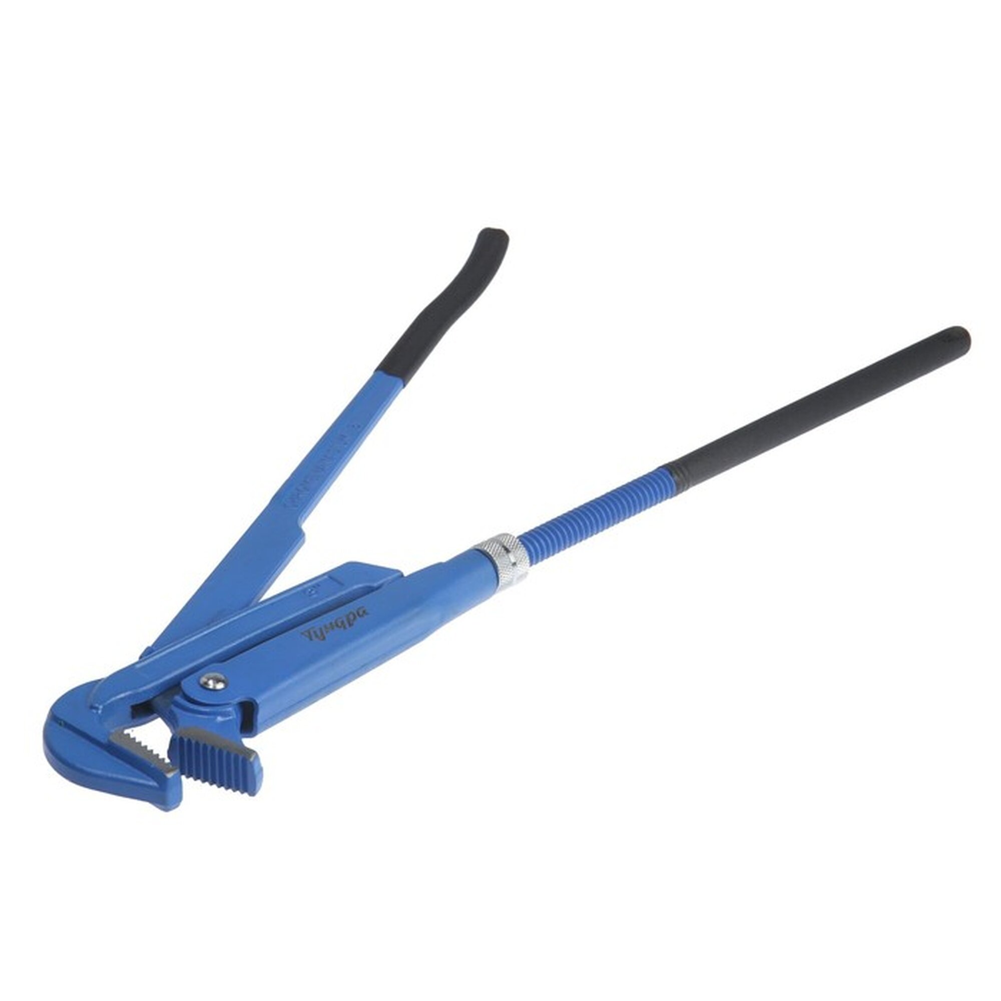 Ключ трубный рычажный тундра, плоский зажим 90°, раскрытие до 90 мм, №4, 3"