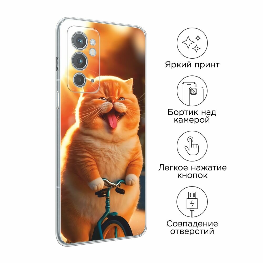 Чехол на OnePlus 9RT / ВанПлас 9RT с принтом "Кот на велике" — фото 1