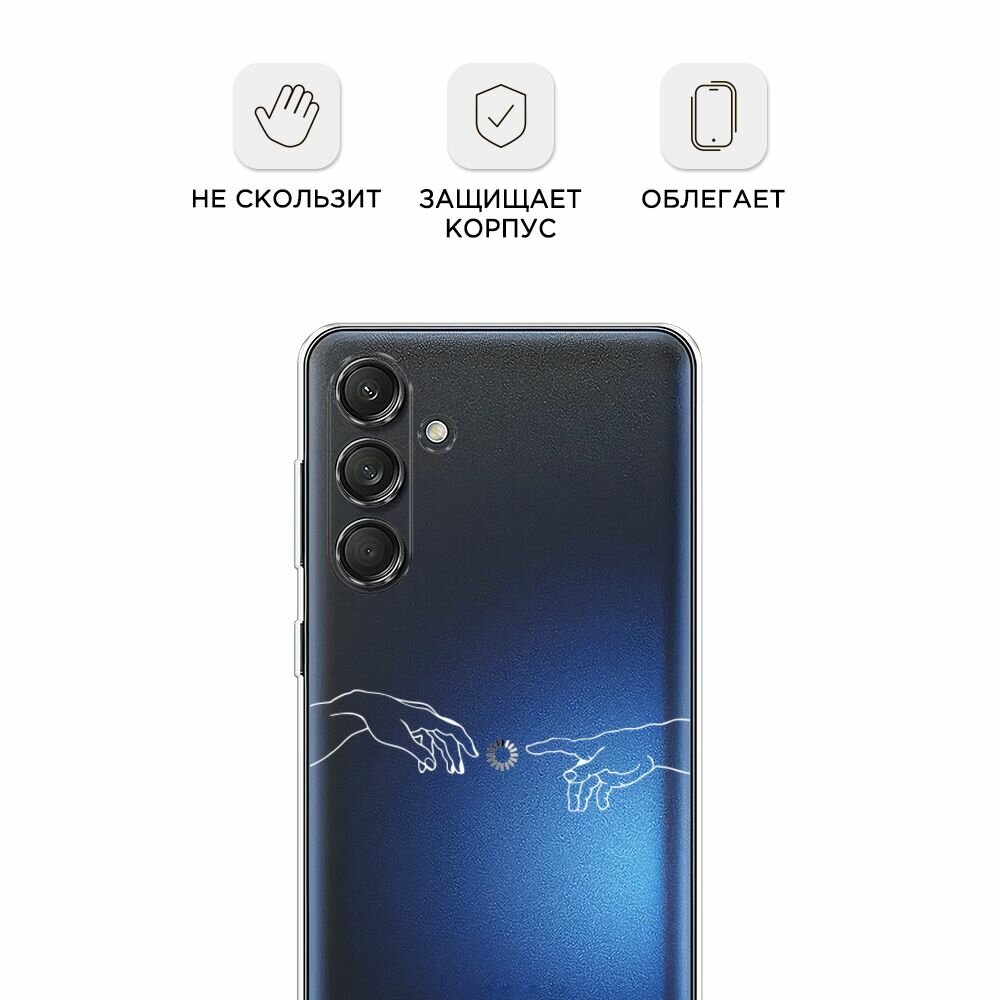 Чехол на Samsung Galaxy M55 / Самсунг M55 с принтом "Загрузка творения", прозрачный — фото 1
