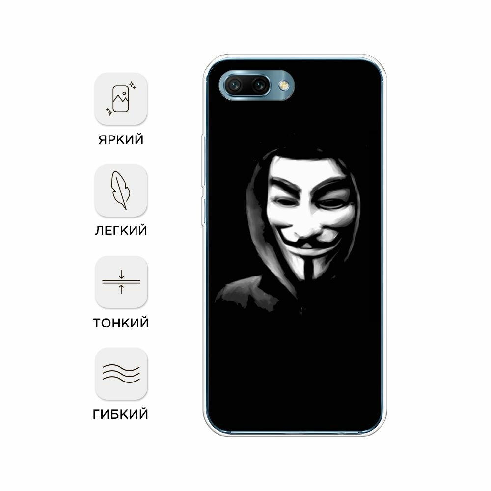 Силиконовый чехол на Honor 10 / Хонор 10 с принтом "Анонимус" — фото 1