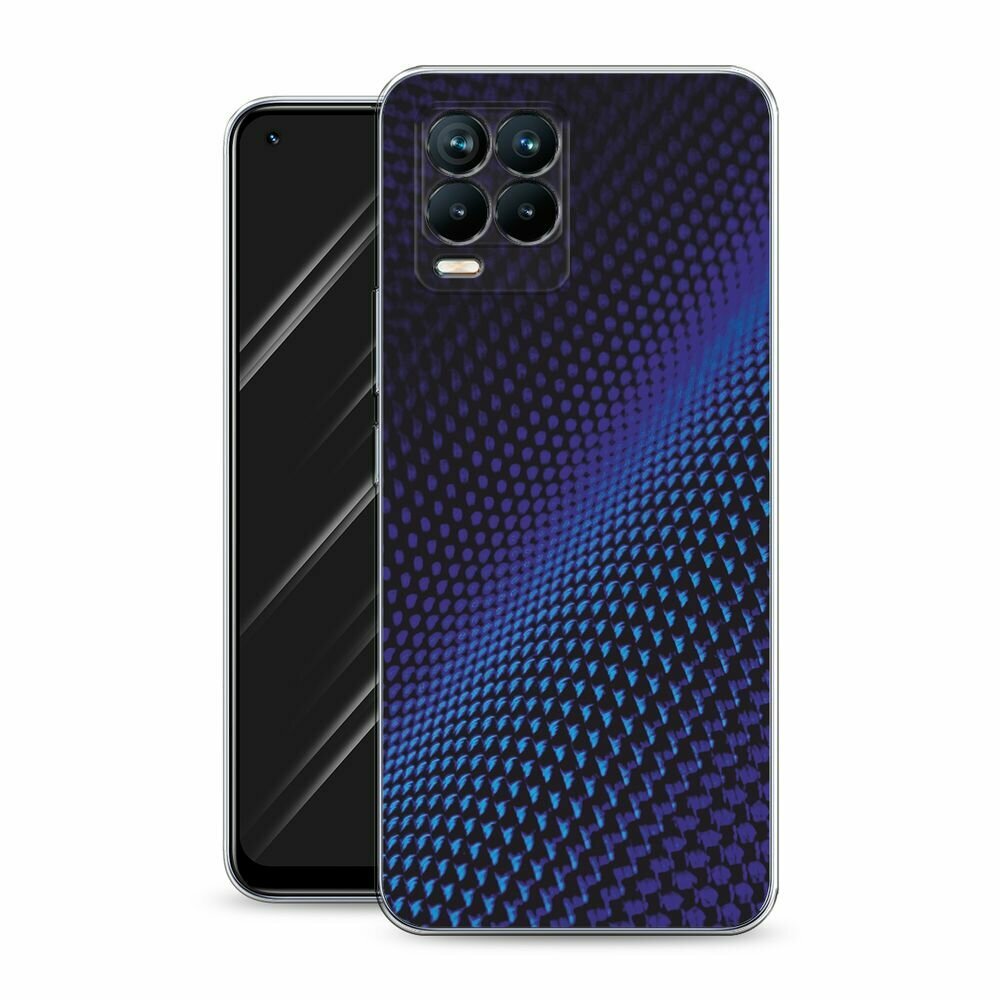 Чехол на Realme 8/8 Pro / Реалми 8/8 Про с принтом "Синий карбон" — фото 1