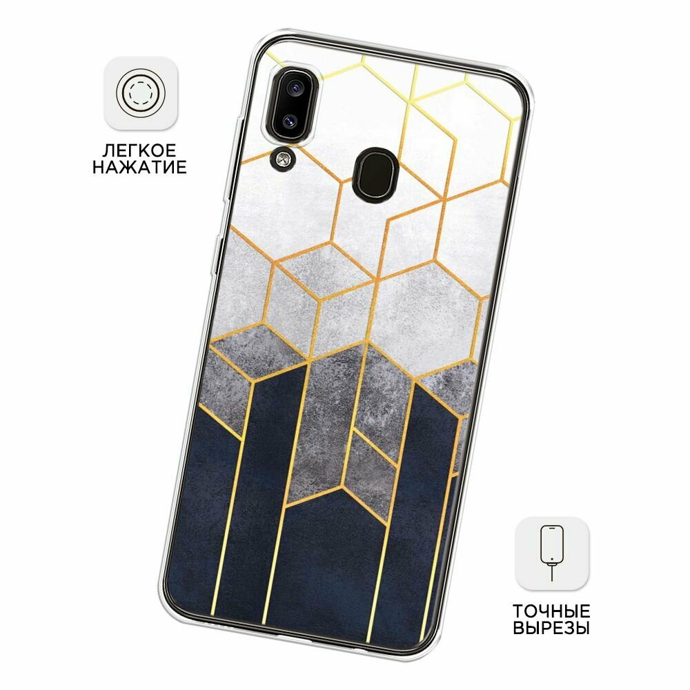 Чехол на Samsung Galaxy A30/A20 / Самсунг Галакси A30/A20 с принтом "Черно-белая мозаика" — фото 1