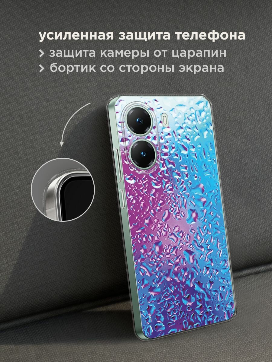 Чехол на Poco X7 Pro / Поко X7 Про с принтом "Капли на стекле" — фото 1