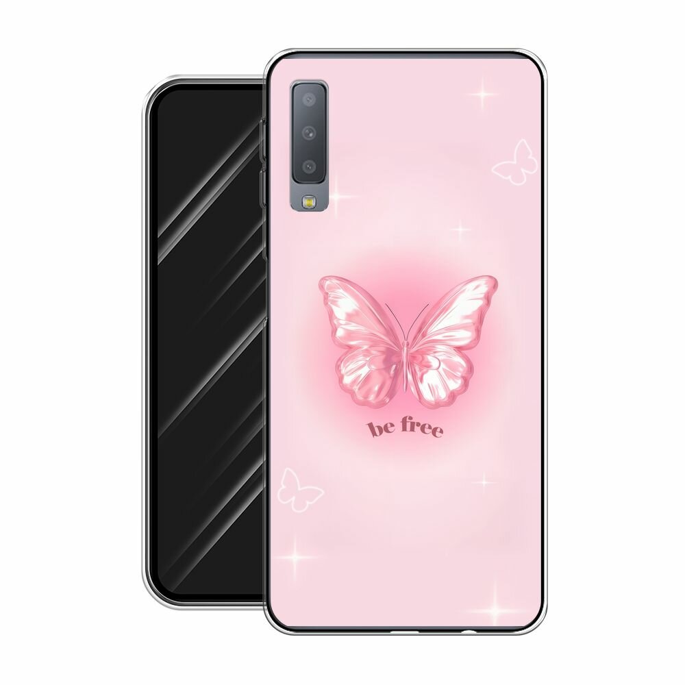 Чехол на Samsung Galaxy A7 2018 / Самсунг Галакси А7 2018 с принтом "Be free butterfly 1" — фото 1