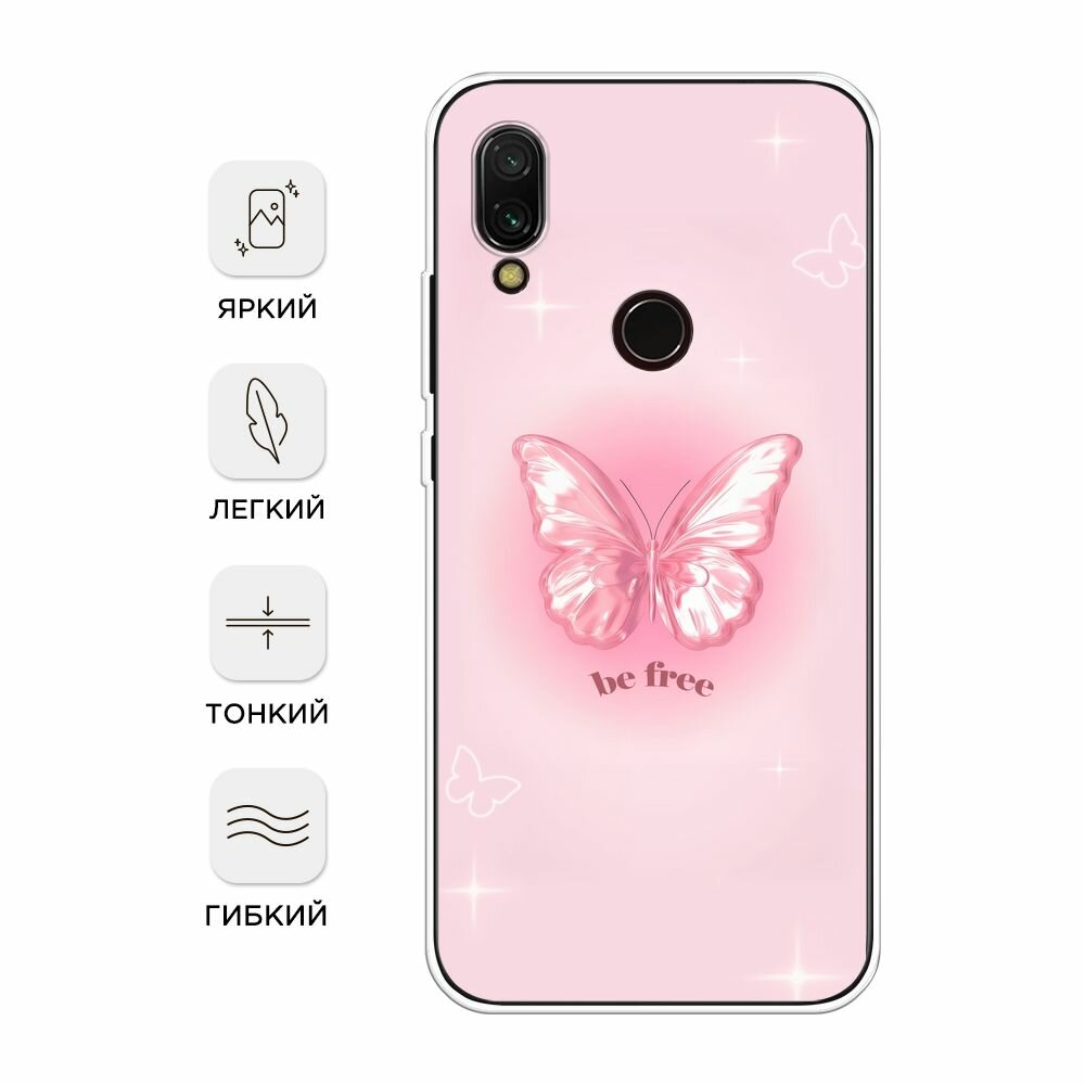 Чехол на Xiaomi Redmi 7 / Сяоми Редми 7 с принтом "Be free butterfly 1" — фото 1