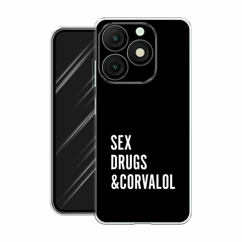 Силиконовый чехол на Itel A50 / Ител А50 с принтом "Corvalol" — фото 1