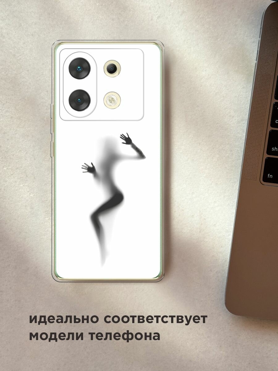 Чехол на Infinix Zero 30 5G / Инфиникс Зеро 30 5G с принтом "Девушка в душе" — фото 1