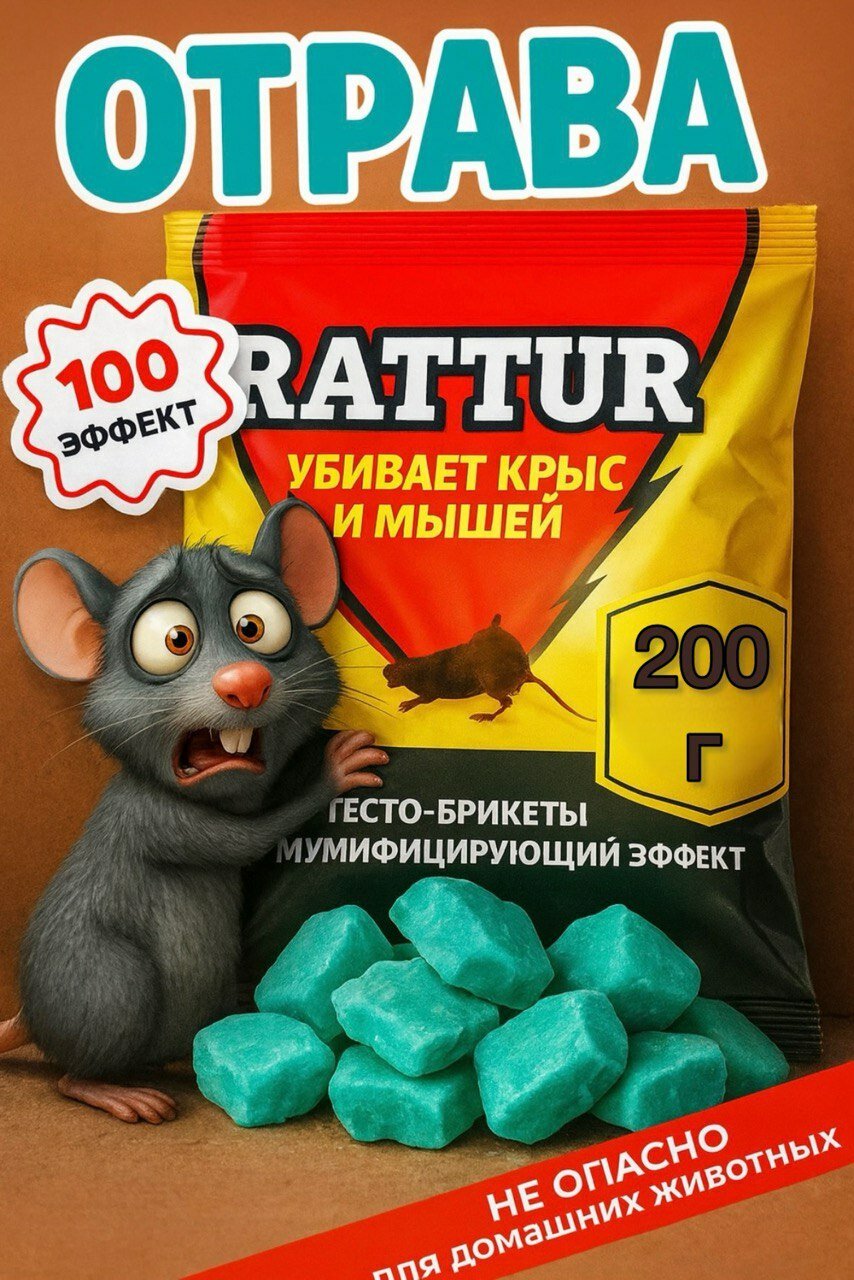 Отрава в брикетах от крыс и мышей