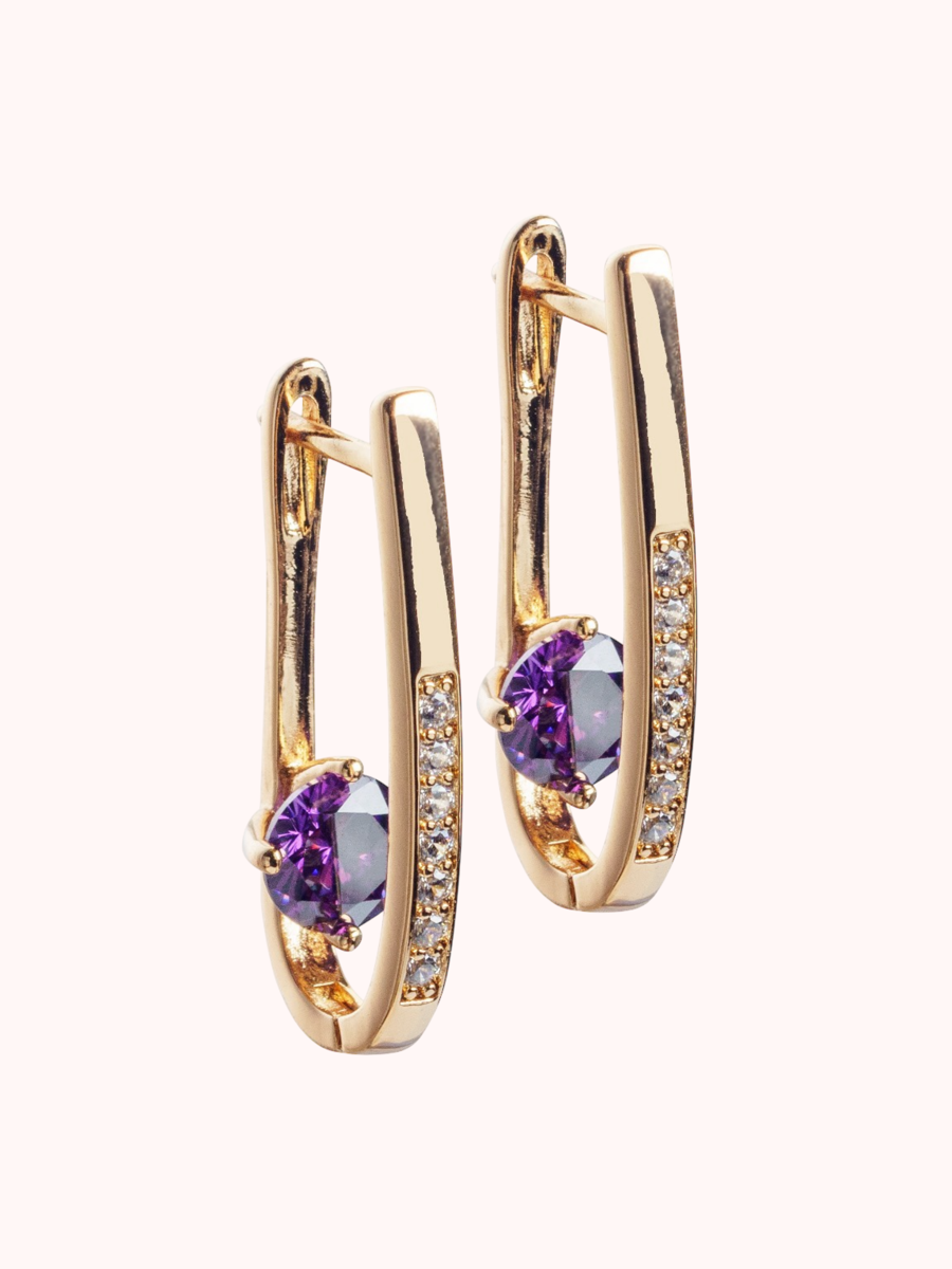 Серьги с подвесками, фианит