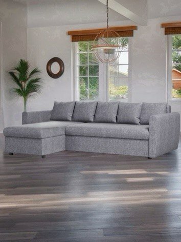 Угловой диван-кровать "мартин" темно-серая рогожка, угол универсальный