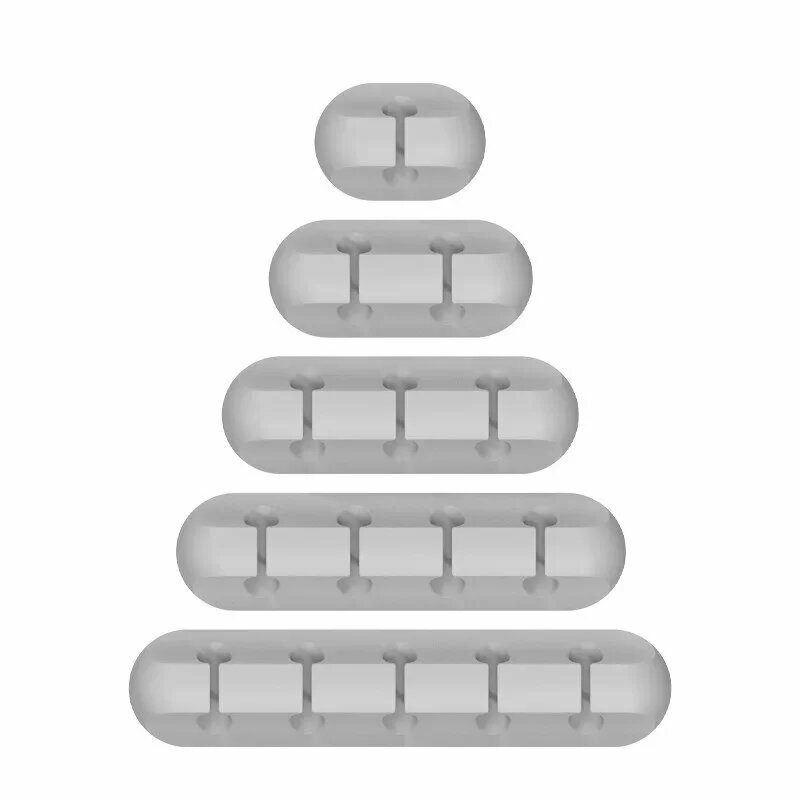 Силиконовый органайзер для кабелей 3 отверстия 3 holes, Gray