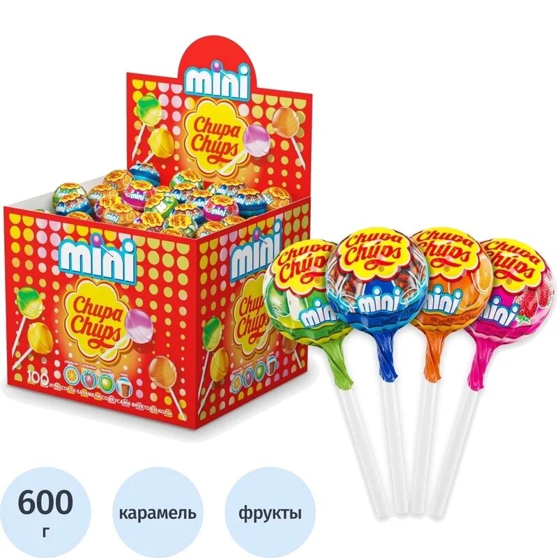 Карамель Chupa Chups mini 100 штук в упаковке, 849824