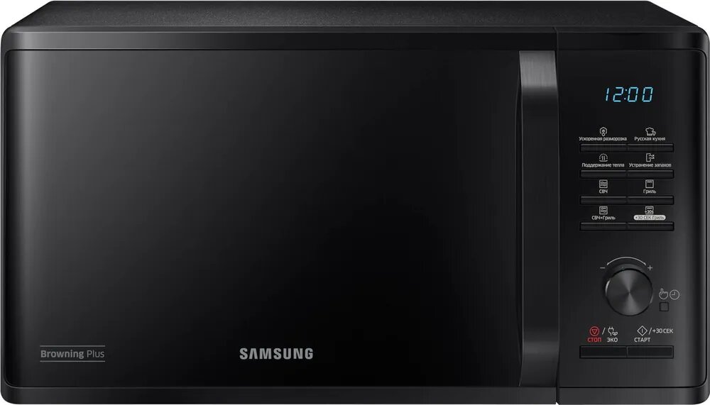 Микроволновая печь Samsung MG23K3515AK/BW, объем 23 л, гриль 1100 Вт, черная
