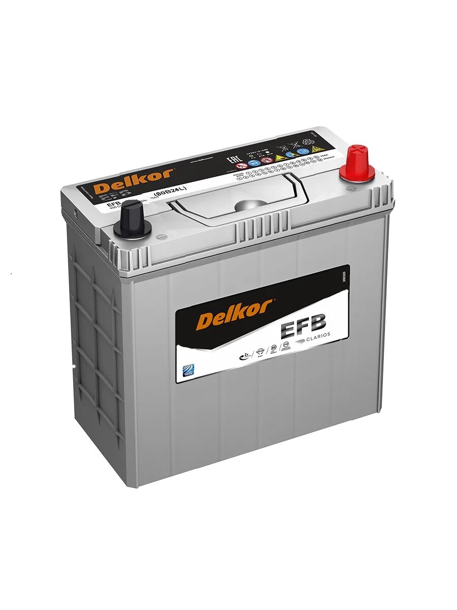 Аккумулятор DELKOR EFB 80B24L 12V 55Ач обр. пол.