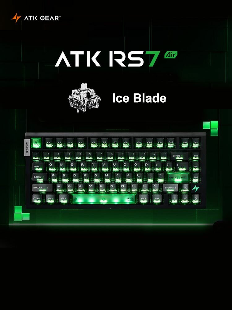 Игровая клавиатура ATK RS7 Air с магнитными переключателями Blazing Wind Ultra, 8KHz, раскладка 75%, регулировка RT