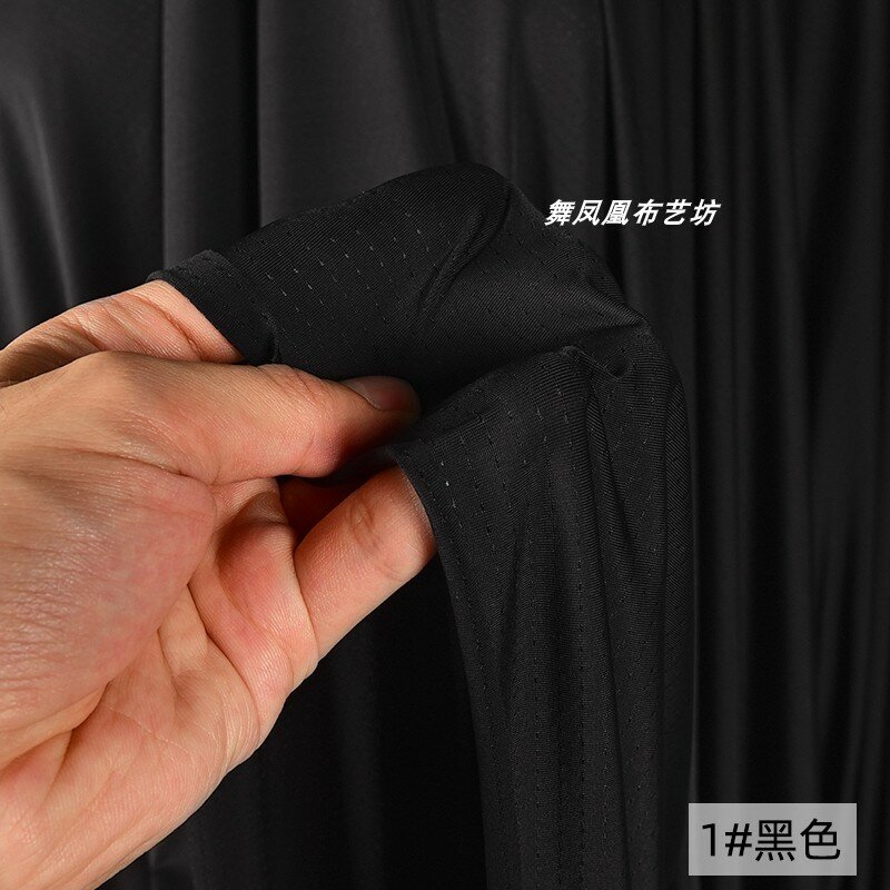 Нейлоновая сетка, дышащая, из ледяного шелка, быстросохнущая ткань, тонкая, прохладная, четырехсторонняя растяжка, футболка с коротким рукавом, спортивная ткань