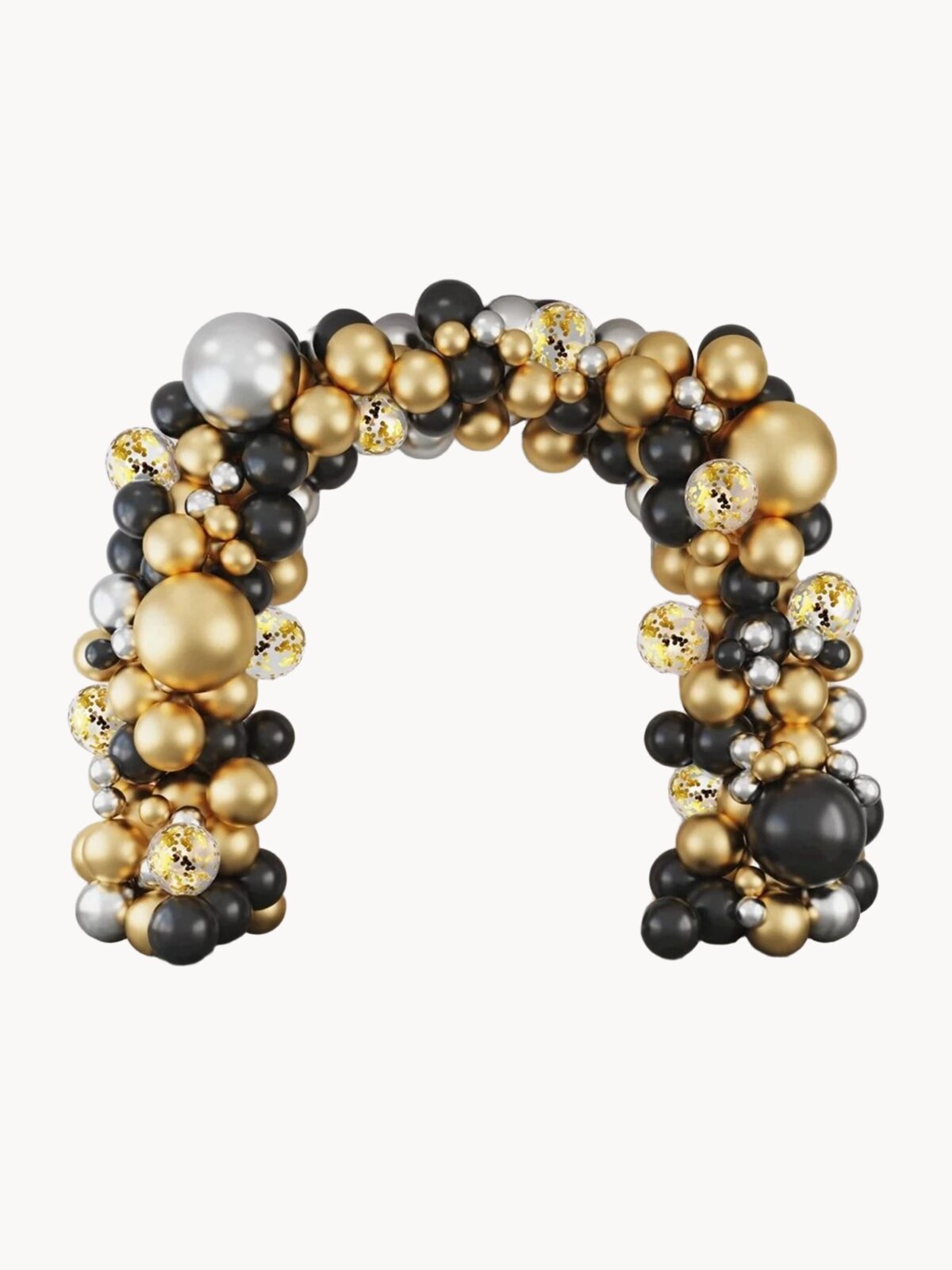 Набор воздушных шаров Small Hippo "Арка", латекс, золотистый, серебристый, черный, 120шт