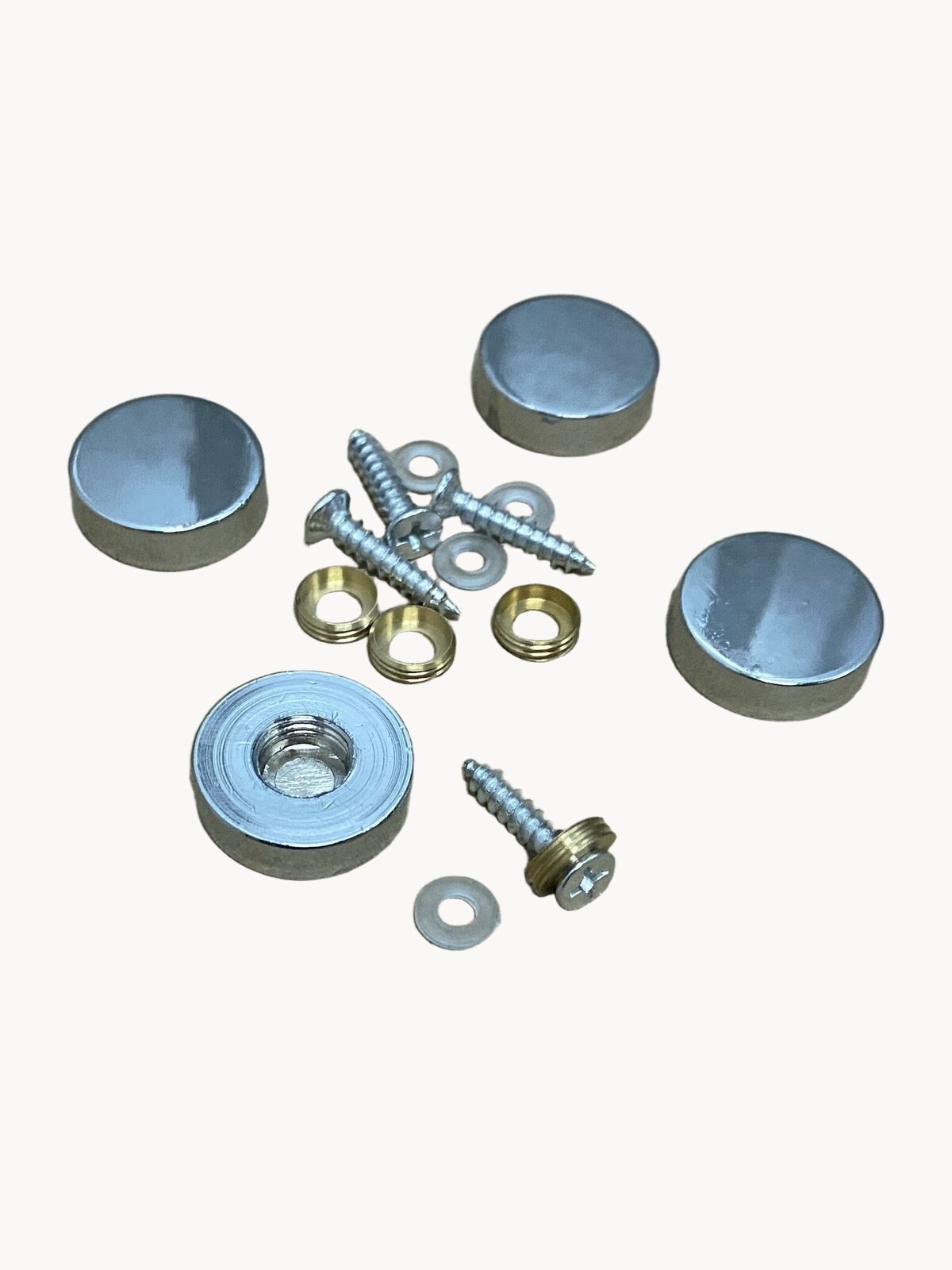 Крепление для зеркала Шайба d22мм (4шт) Хром, с шурупами, под сверления