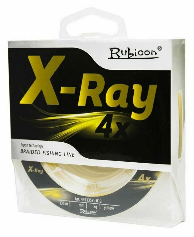 RUBICON Леска плетеная RUBICON X-Ray 4x 135m yellow, 0,06 mm