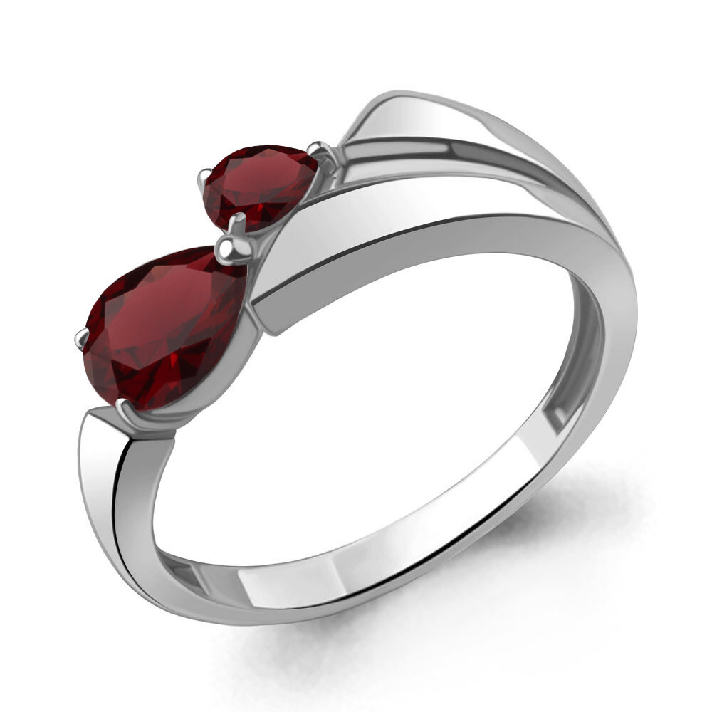 Кольцо, серебро, 925 проба, гранат