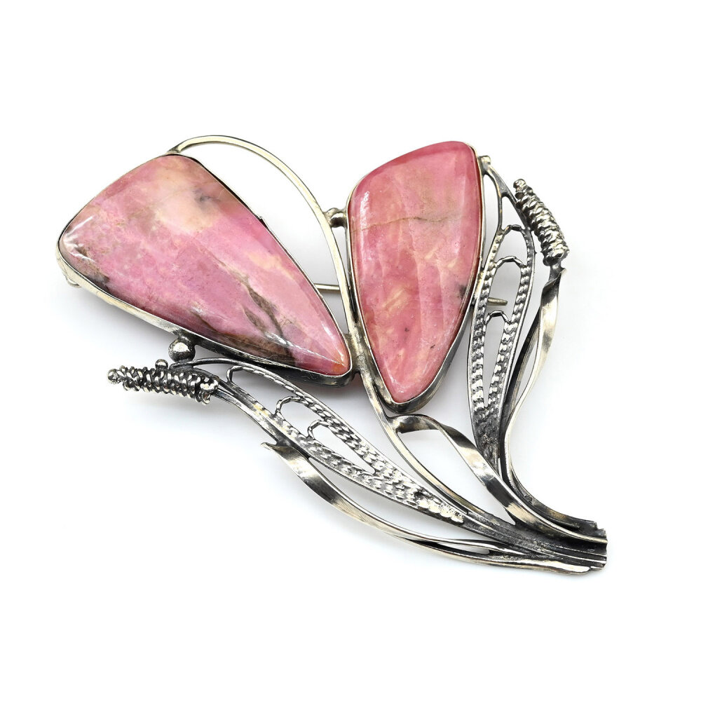 Брошь, родонит