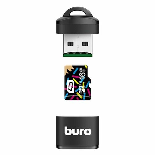 Картридер внешний Buro BU-CR-200, черный