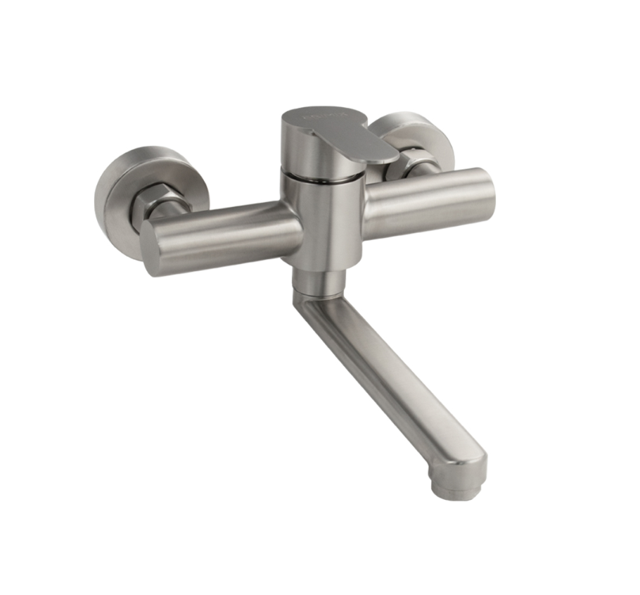 Смеситель кухонный, шаровый, от стены, из нержавеющей стали марка 304