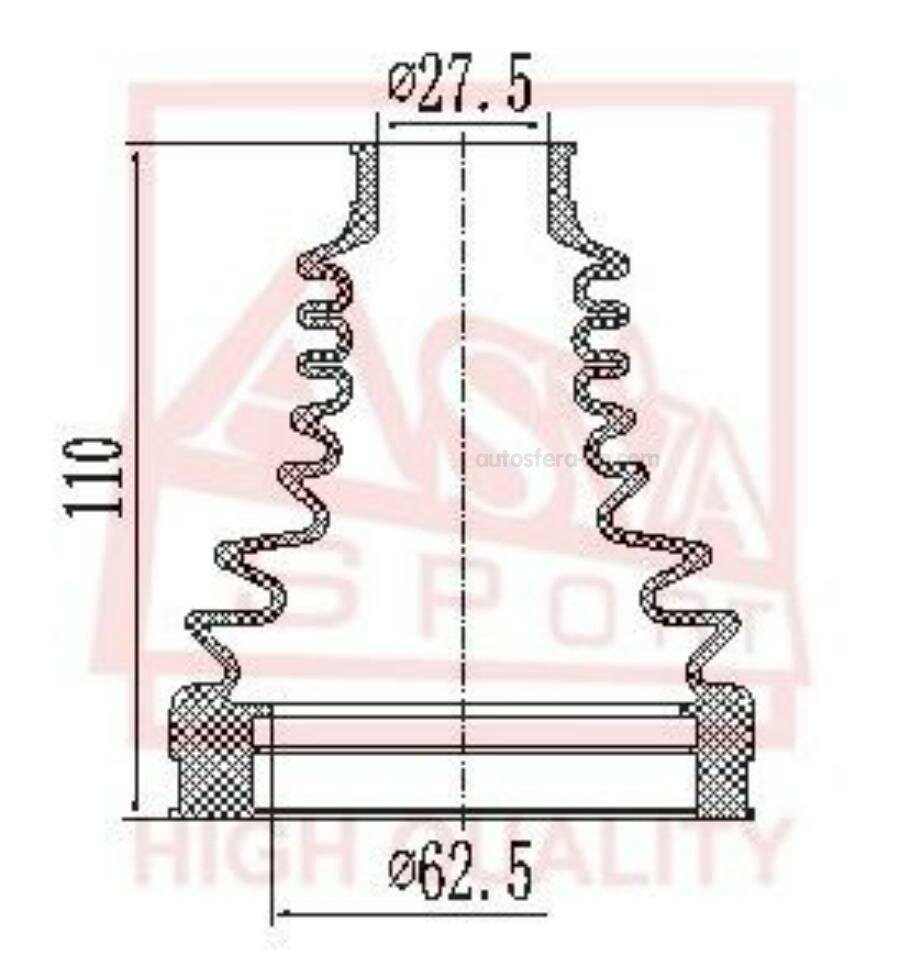 ASVA ASBTINXE70 Пыльник шруса (комплект без смазки) BMW X5 E70 2007-