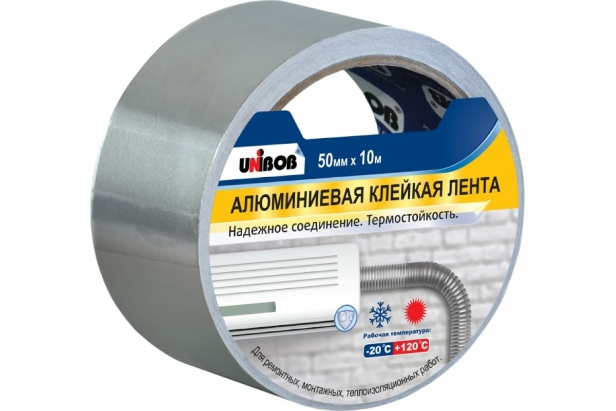 Unibob Лента Клейкая Алюмин. 50 мм Х 10 М 211749