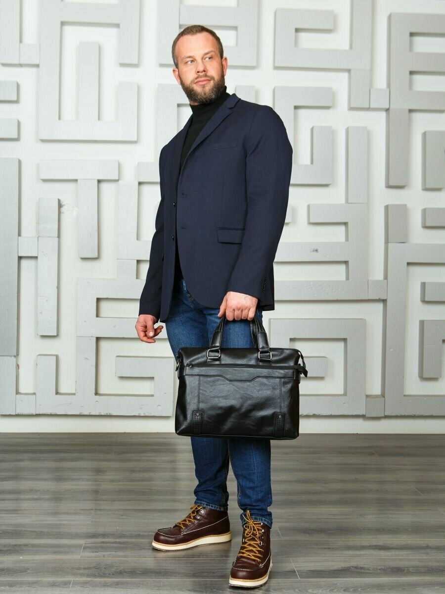 Сумка мессенджер HIDEON, фактура лаковая, черный — фото 1