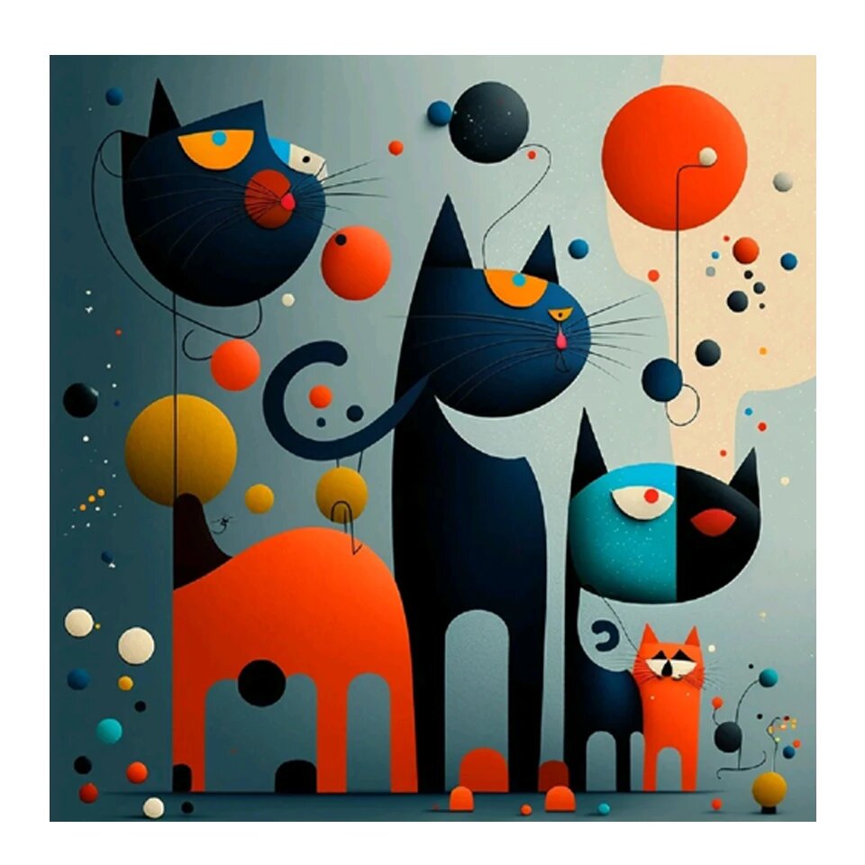 5D DIY алмазная живопись Волшебная абстрактная кошка полная круглая Алмазная мозаика животное Алмазная вышивка комплект горный хрусталь украшение дома