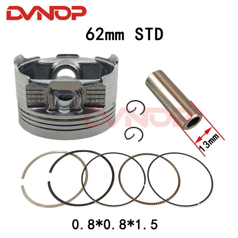 Мотоцикл 62 мм поршень 13 мм комплект контактных колец в сборе для HONDA CG150 CGH150 ZJ150 Irbis GS150 150cc 62mm
