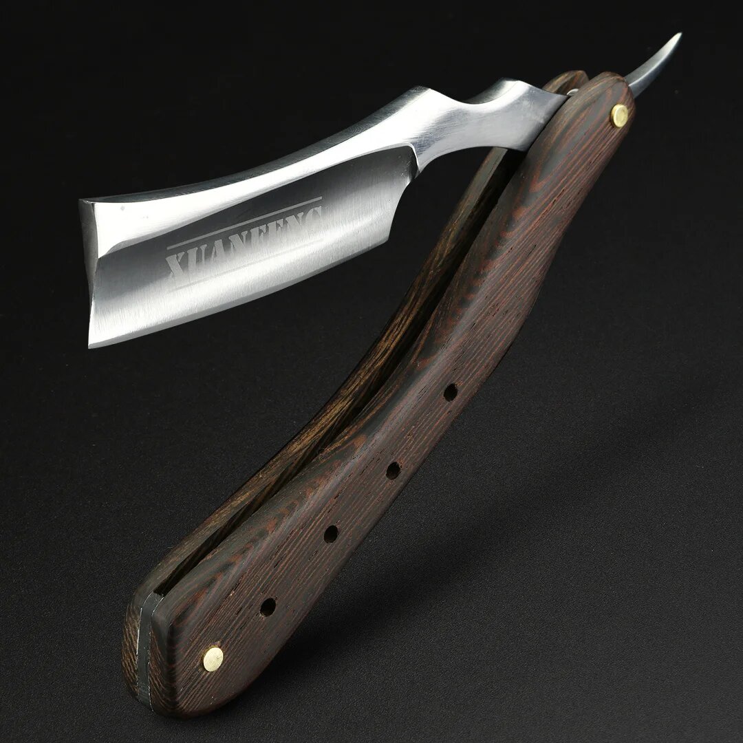 Складная бритва с деревянной ручкой из венге, закаленная сталь, высокая твердость, острая прямая бритва, мужская бритва